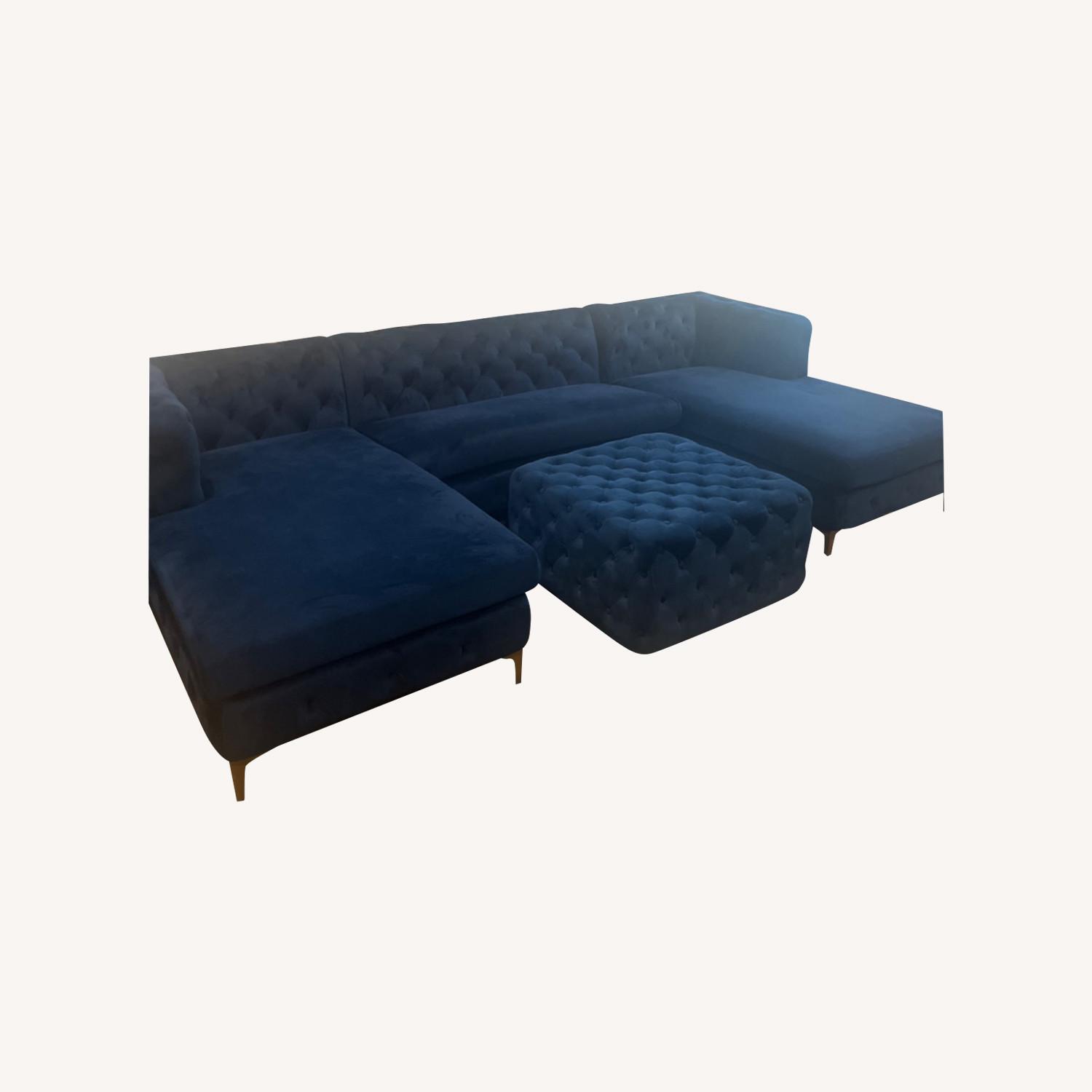 Blue Sectional - AptDeco