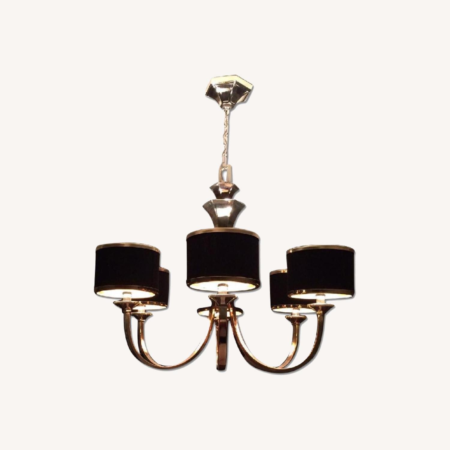 Uttermost Tuxedo 6 Light Black Shade Chandelier - AptDeco