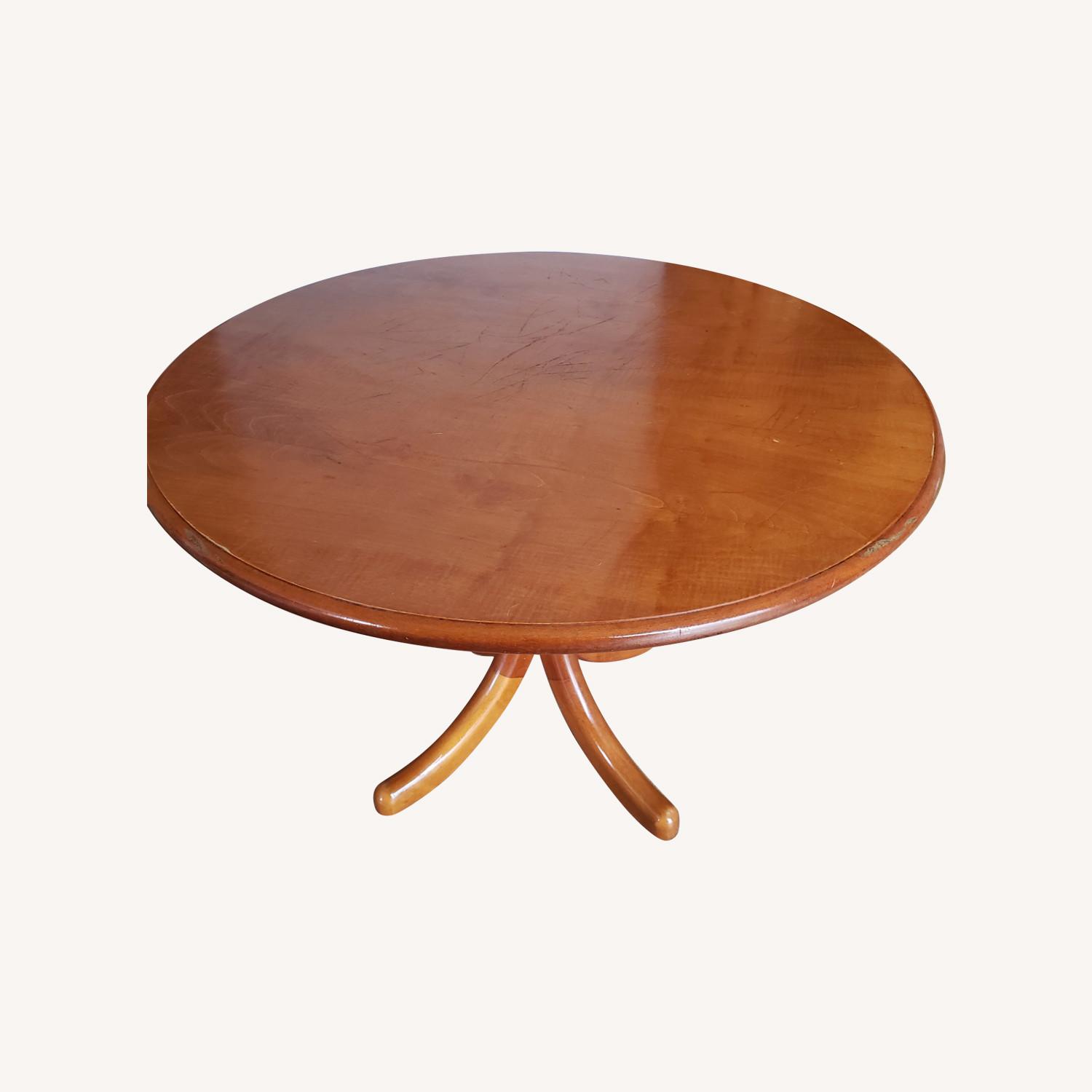 Vintage Solid Wood Round Table - AptDeco