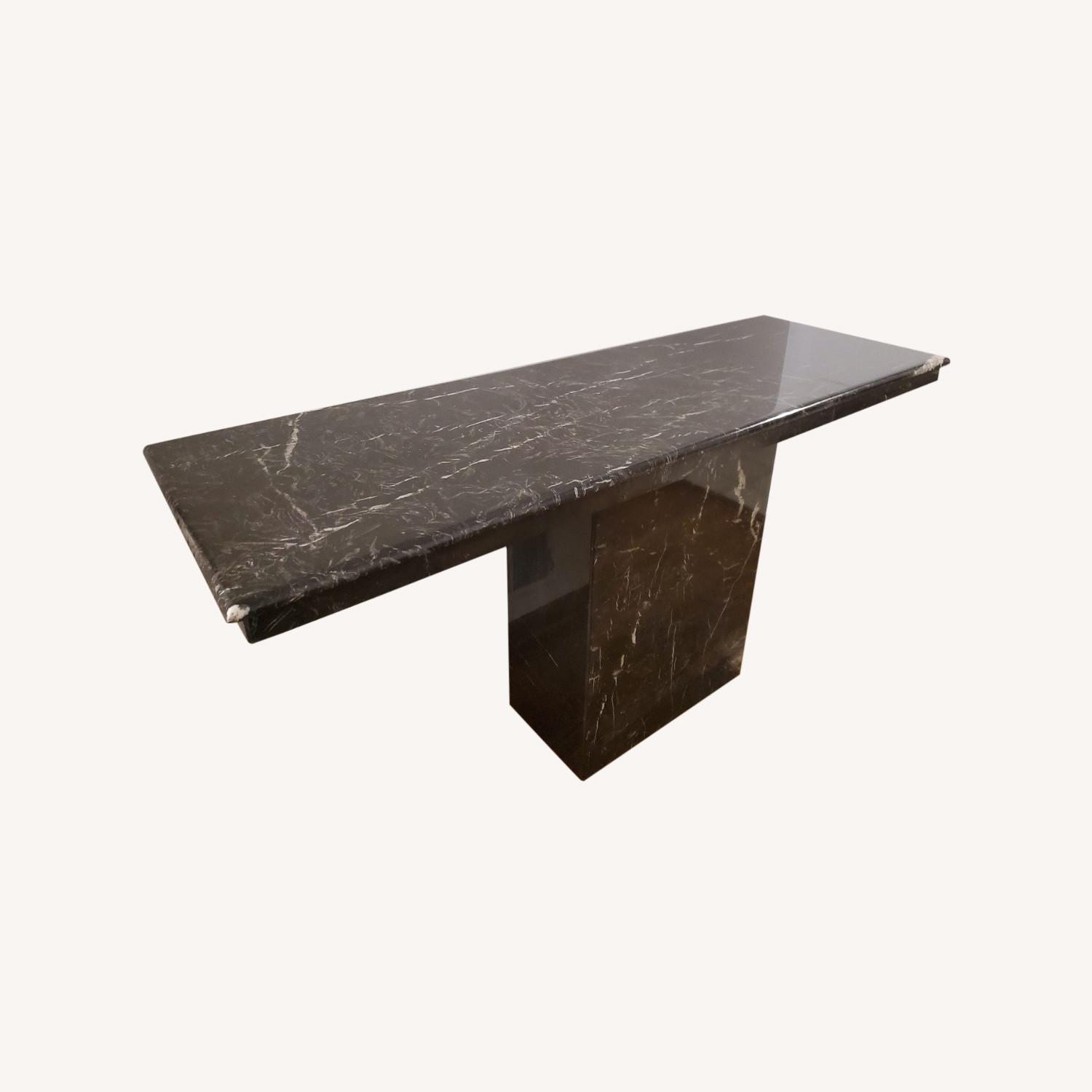 Custom Black Granite Console Table - AptDeco