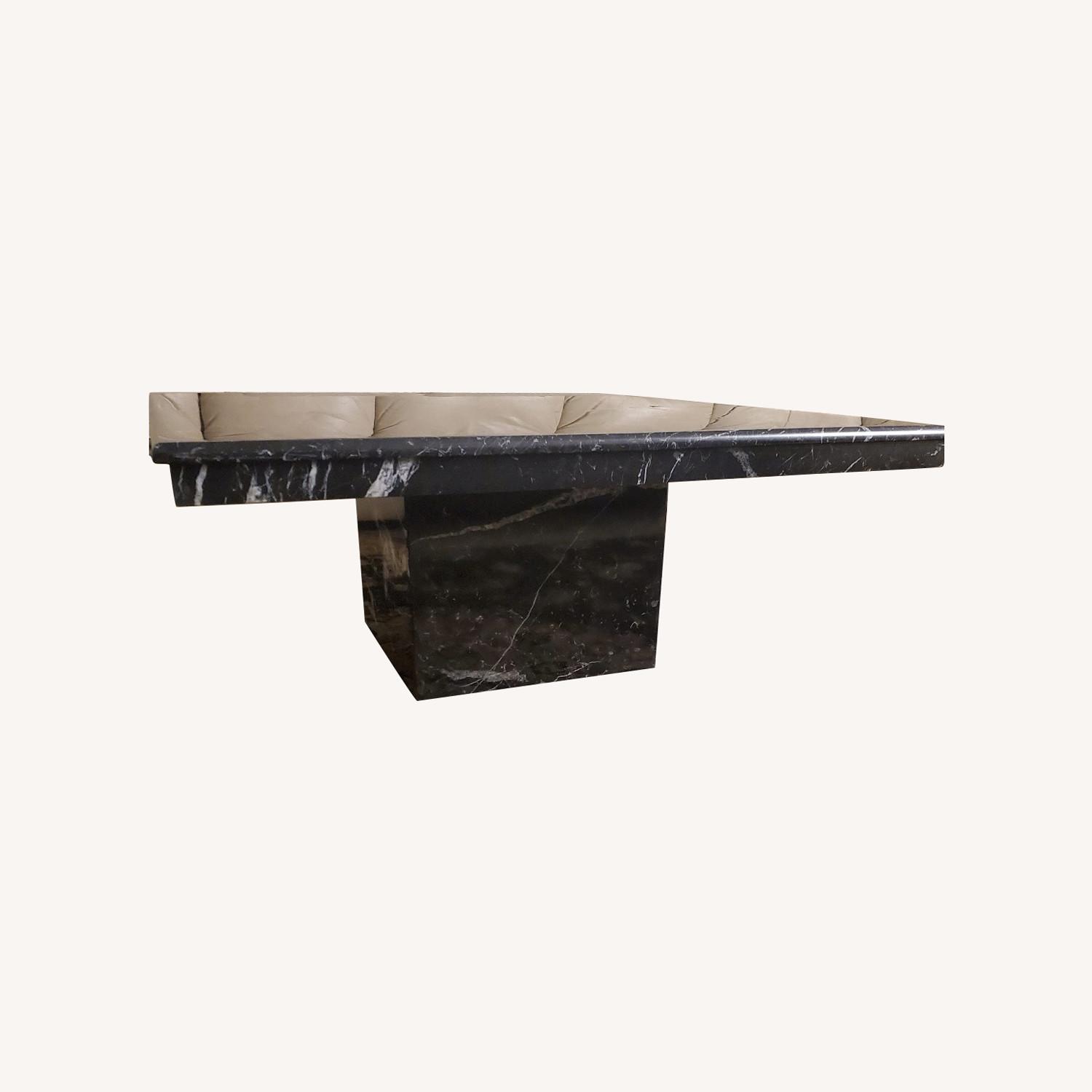 Custom Black Granite Square Coffee Table - AptDeco