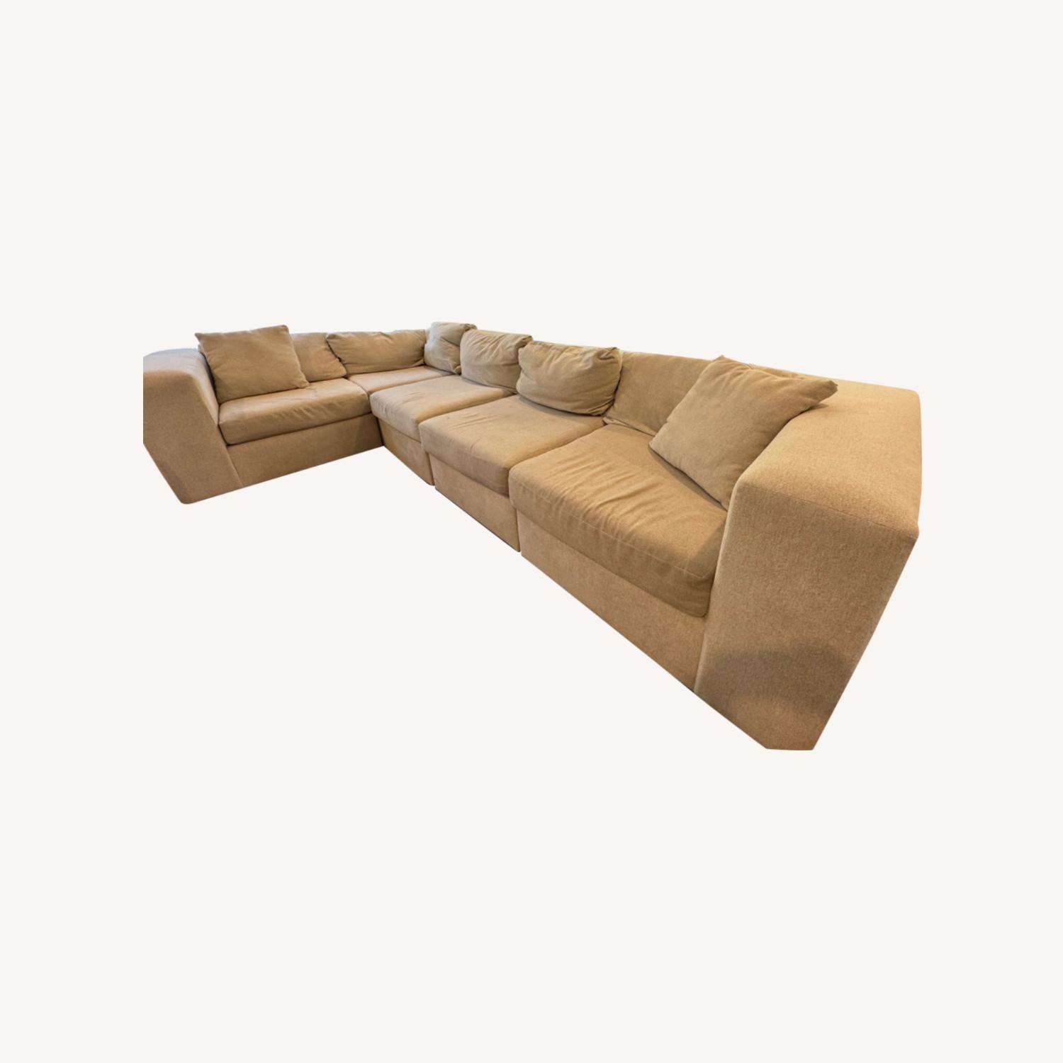 American Signature Beige Collin 5piece Sectional - AptDeco