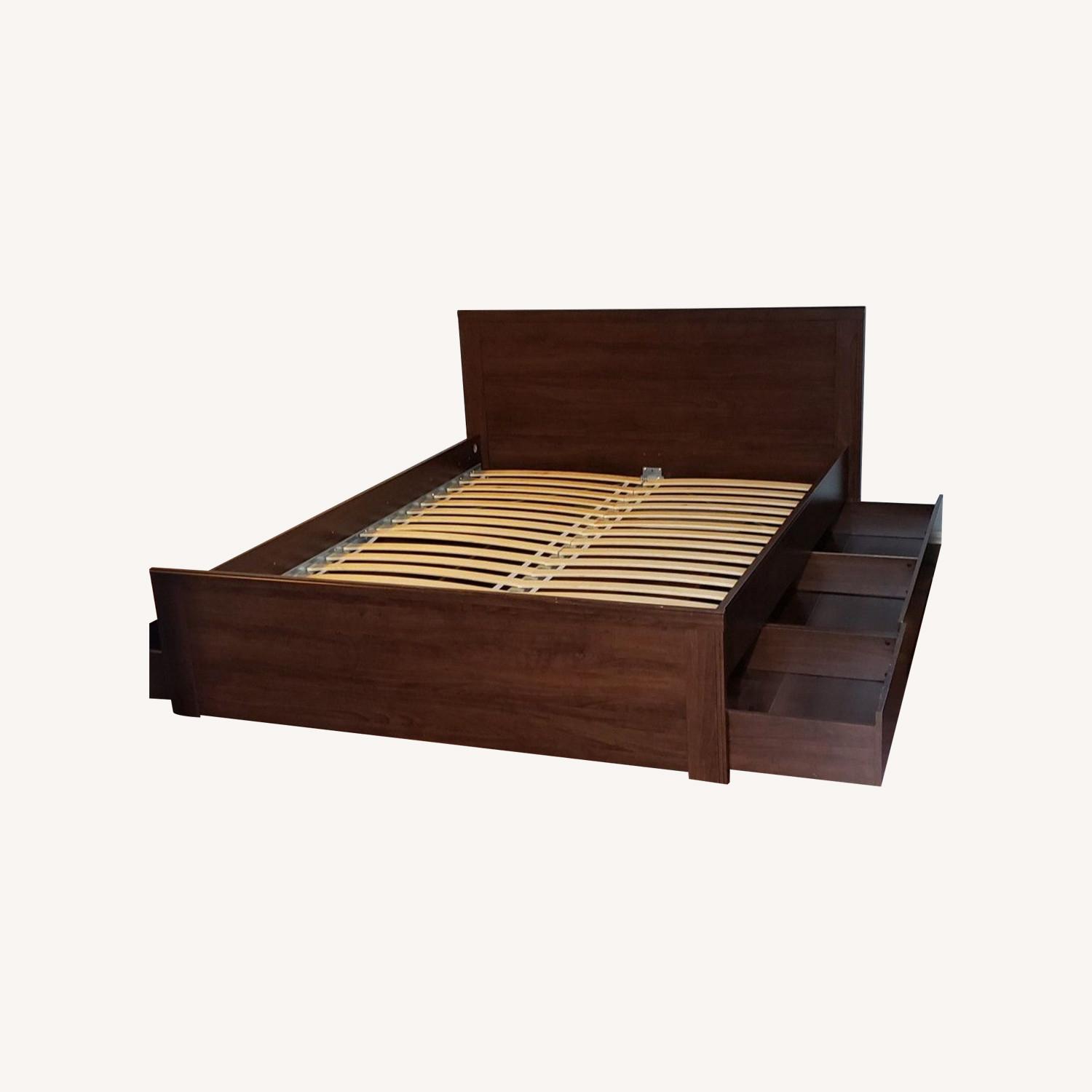 IKEA Brusali Queen Bed with Storage