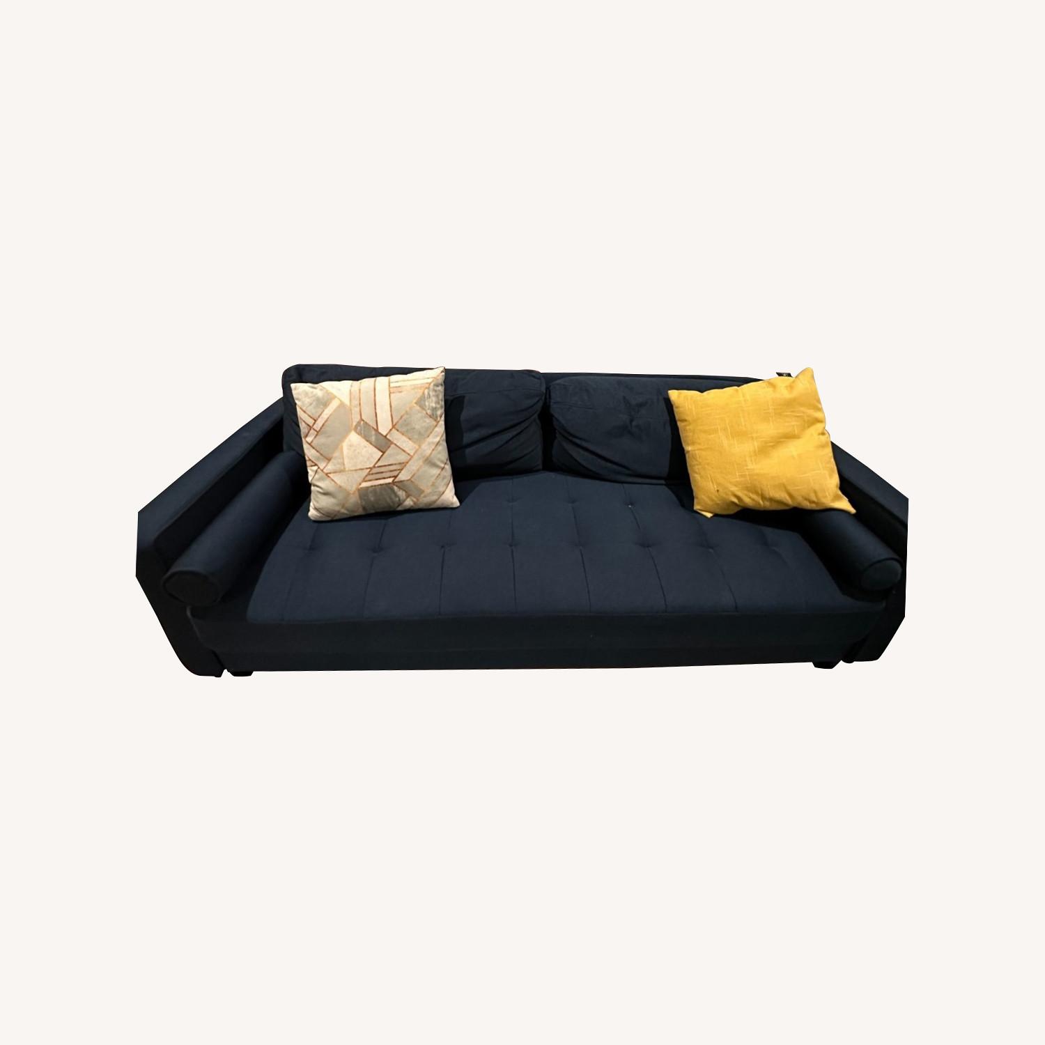 Wayfair Mercury Row Navy Blue Couch - AptDeco