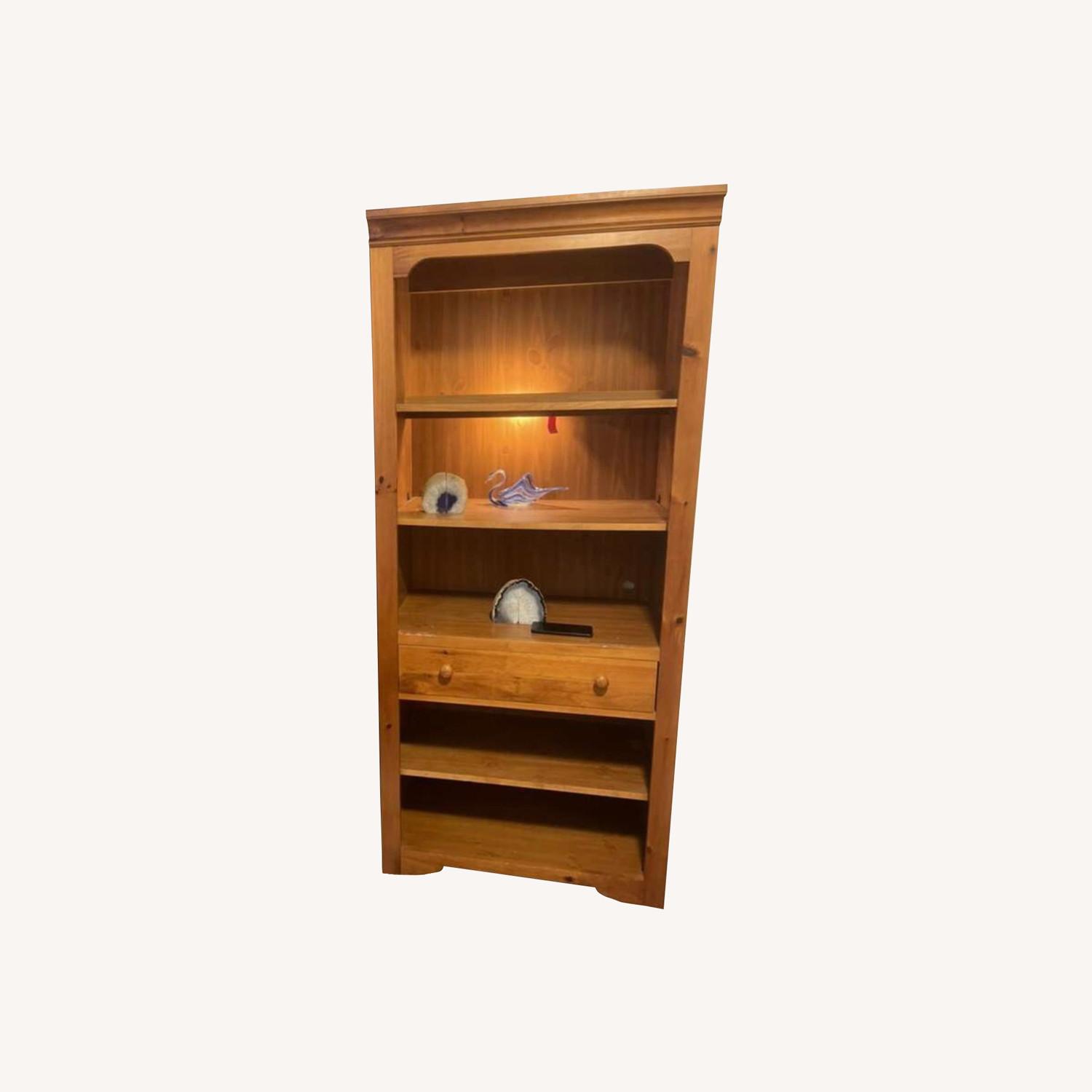 Broyhill Solid Hard Wood Lighted Bookcase