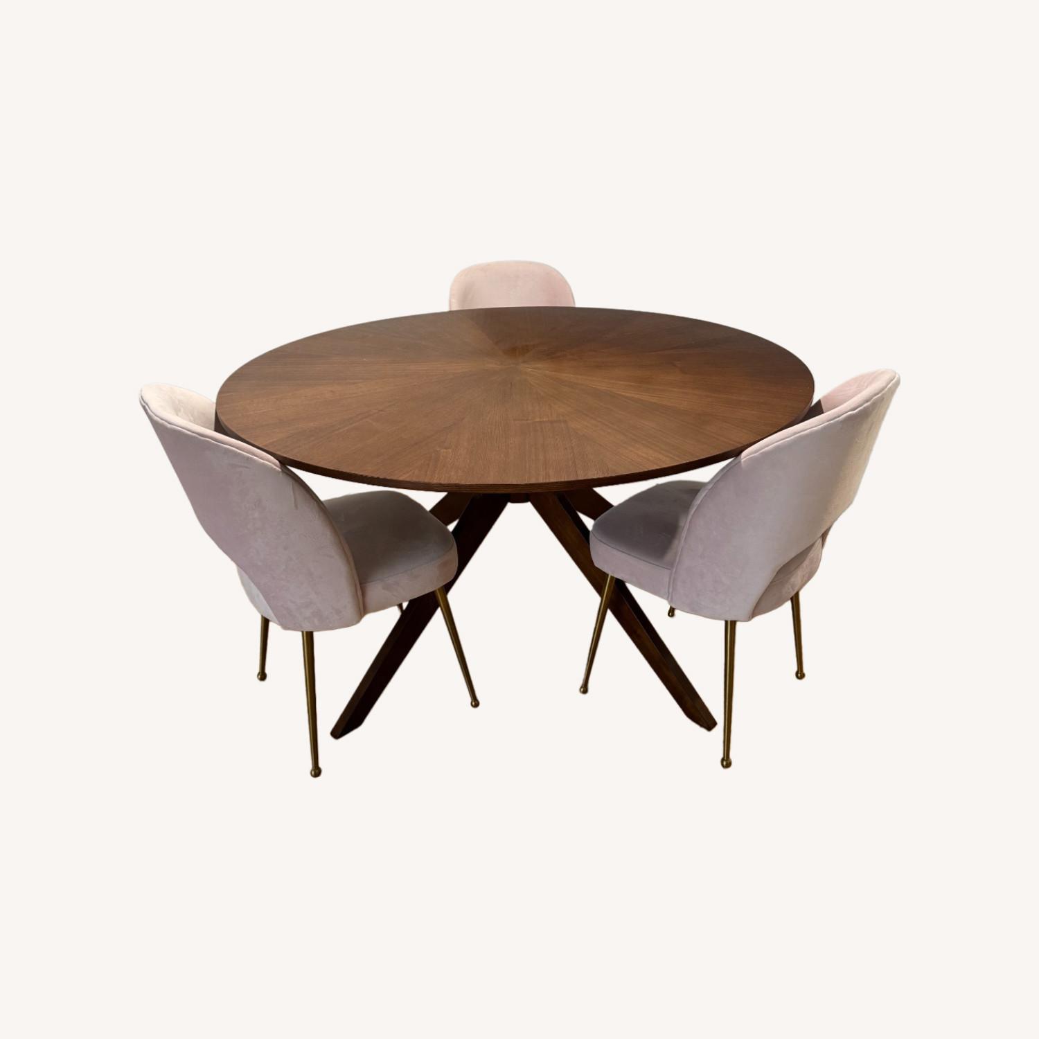 Article Conan Walnut Round Dining Table - AptDeco