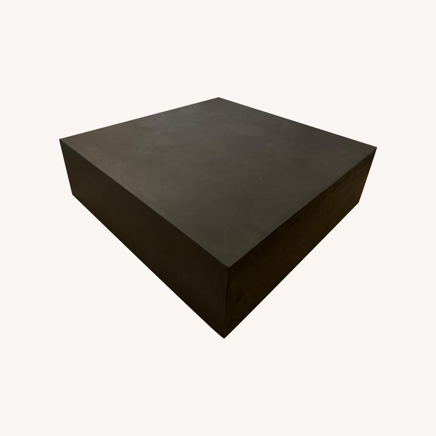Matte Black Stone Coffee Table - AptDeco