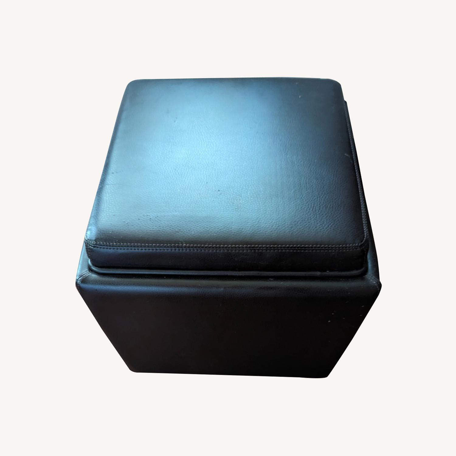 Crate & Barrel Onyx Storage Ottoman - AptDeco