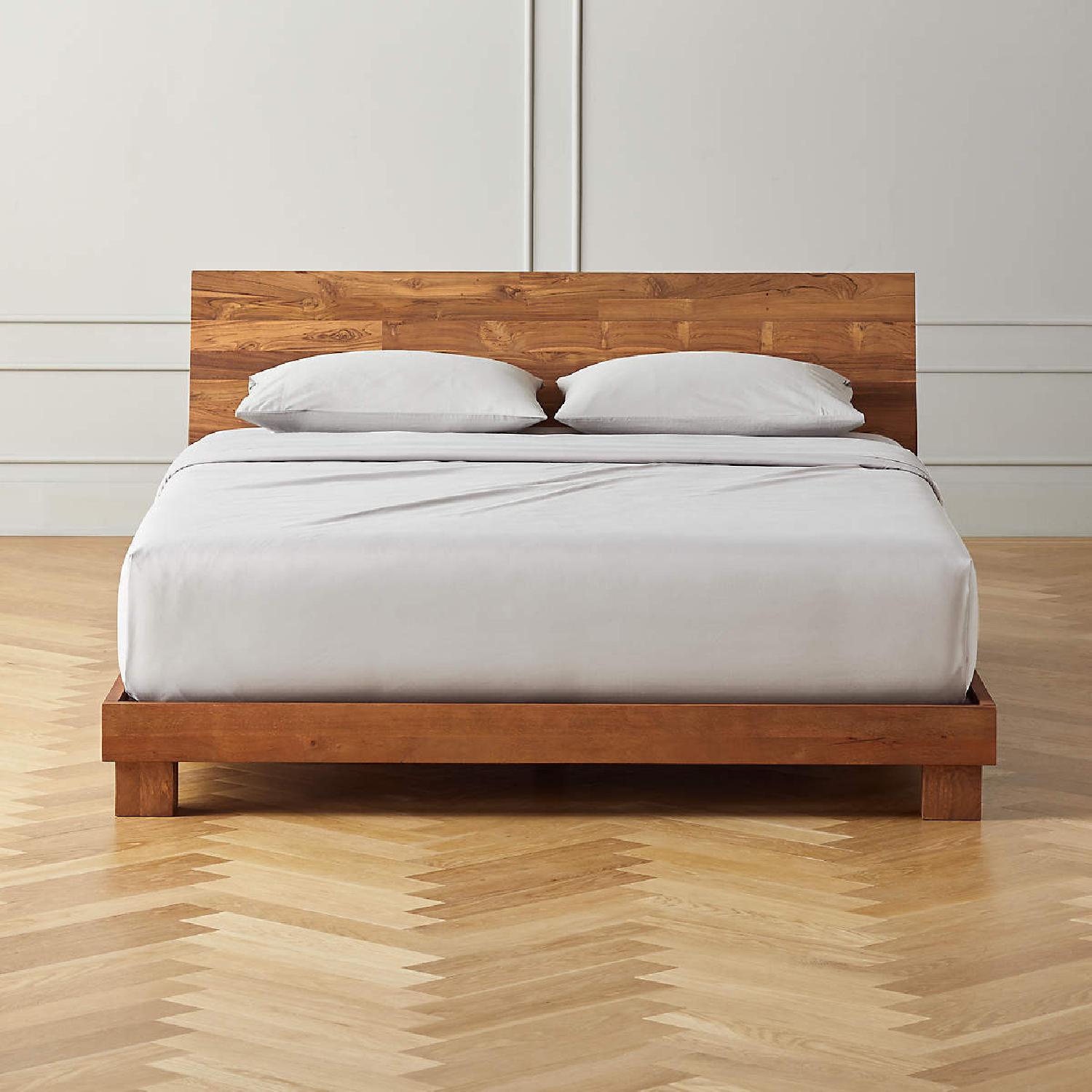 CB2 Wooden Bed Frame Queen AptDeco