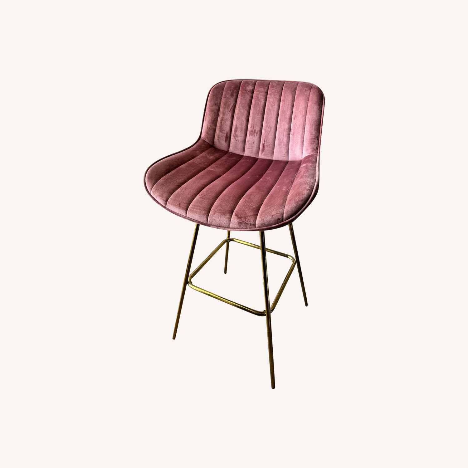 2 Pink 29" Counter Height Swivel Bar Stools - AptDeco
