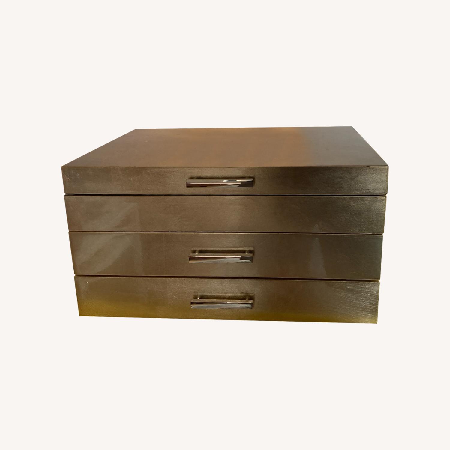 West Elm Champagne Mid-Century Jewelry Box - AptDeco