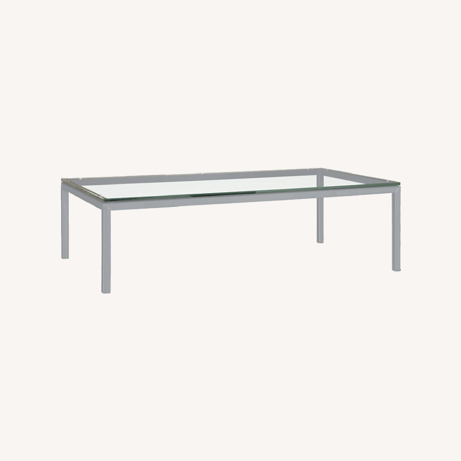 Room & Board Parsons Glass Top Coffee Table - AptDeco