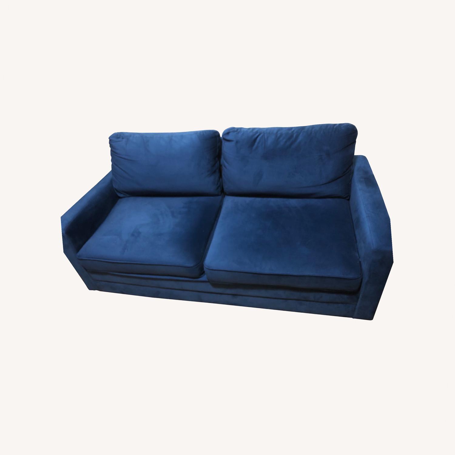 Wayfair Knightsville Navy Blue Velvet Sofa Sleeper - AptDeco