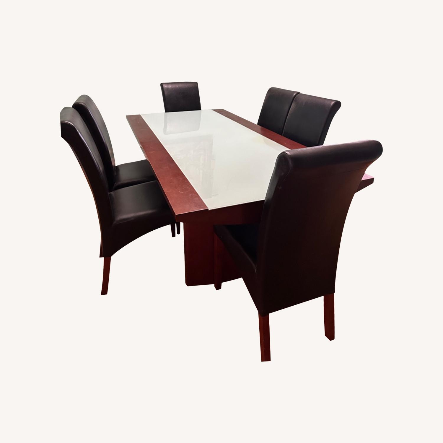 Cherry Wood Dining Table + 6 Chairs - AptDeco