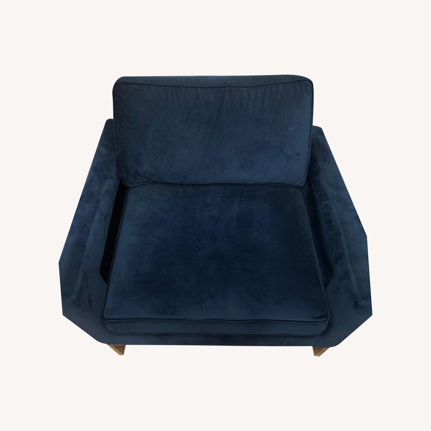 Wayfair Blue Suede Chair - AptDeco