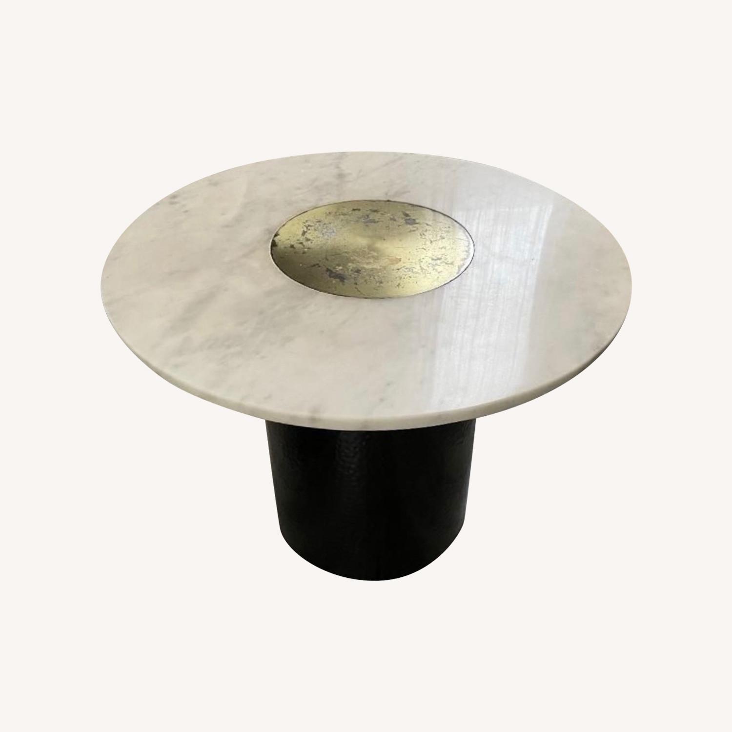 CB2 Marble + Brass Side Table - AptDeco