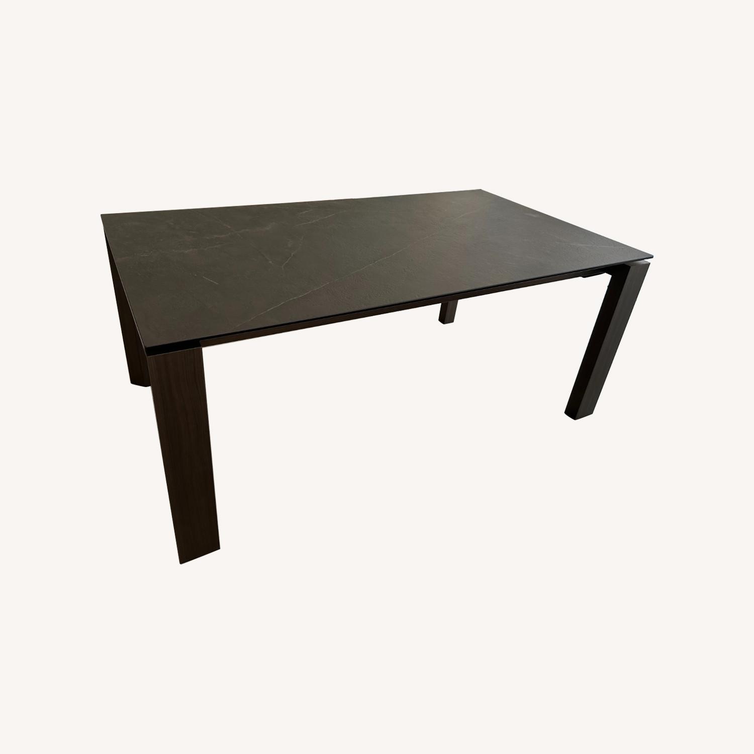 Calligaris Dogma Stone Dining Table Dark Brown - AptDeco