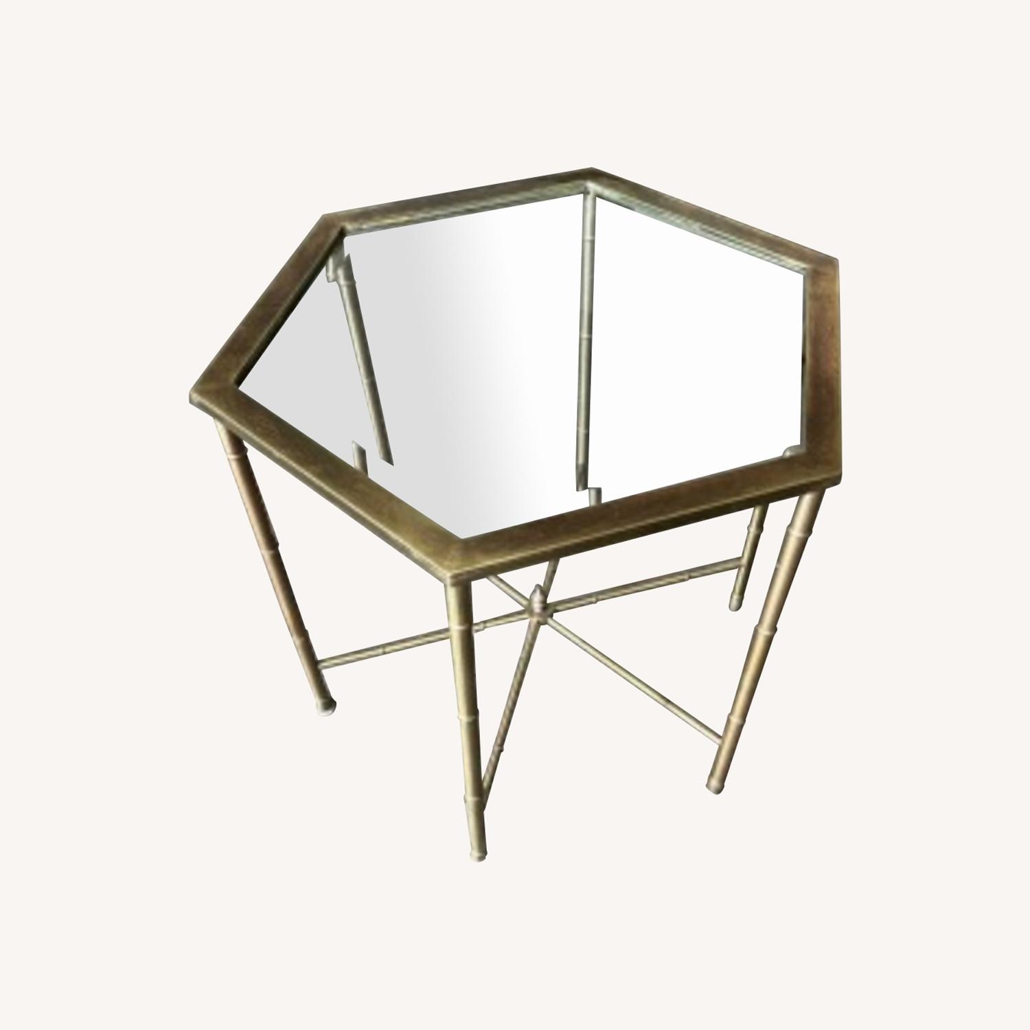 Mid Century Set of 3 Hexagonal Glass Tables - AptDeco