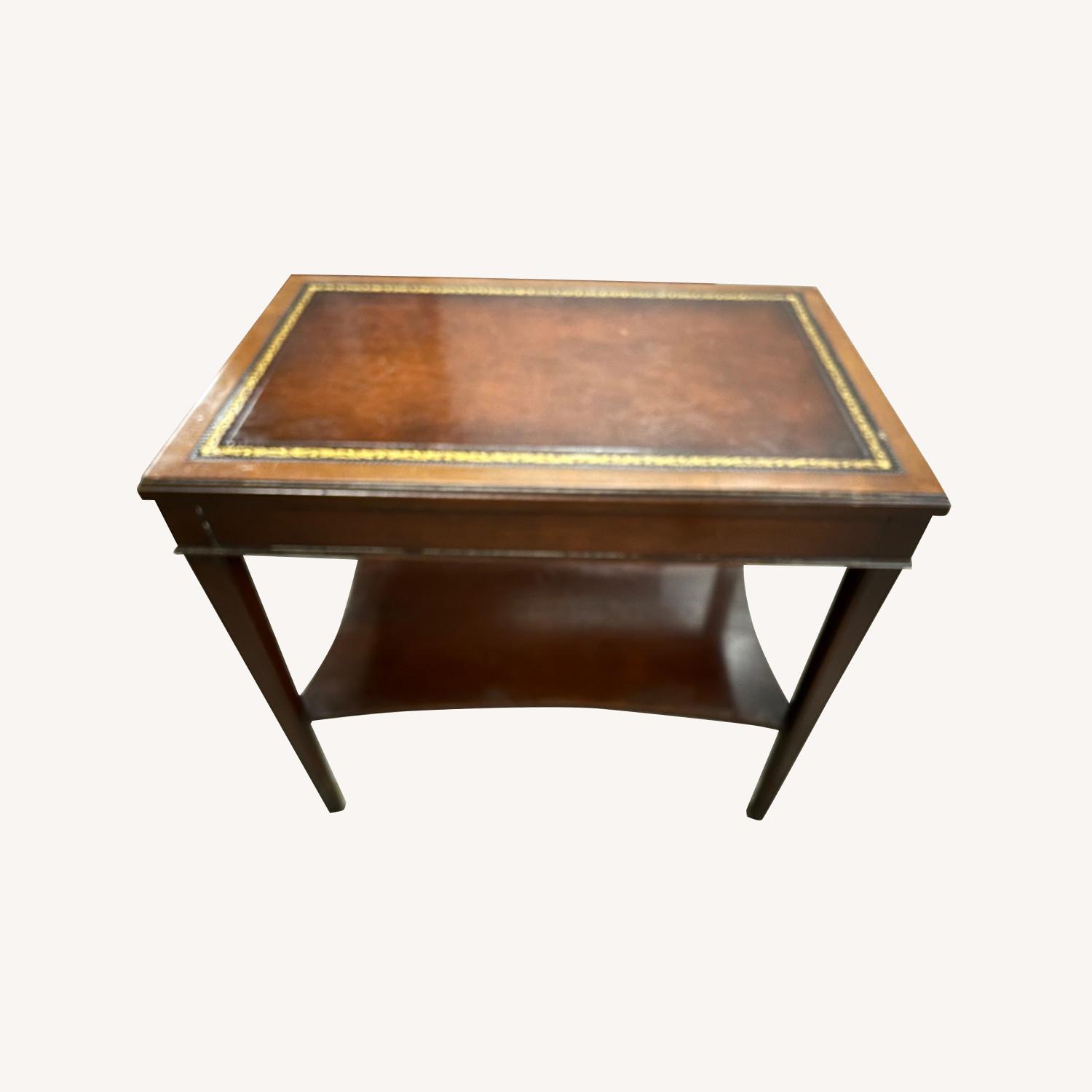 Mid-Century Leather Topped End Tables - AptDeco