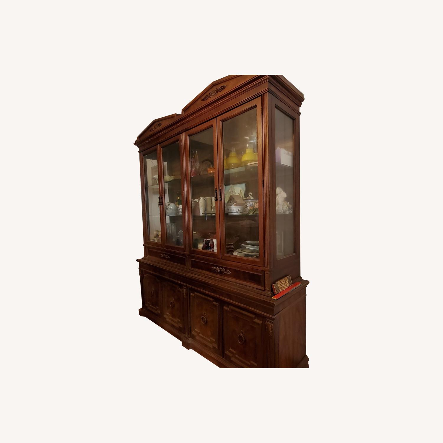 2 Piece Lighted Breakfront - AptDeco