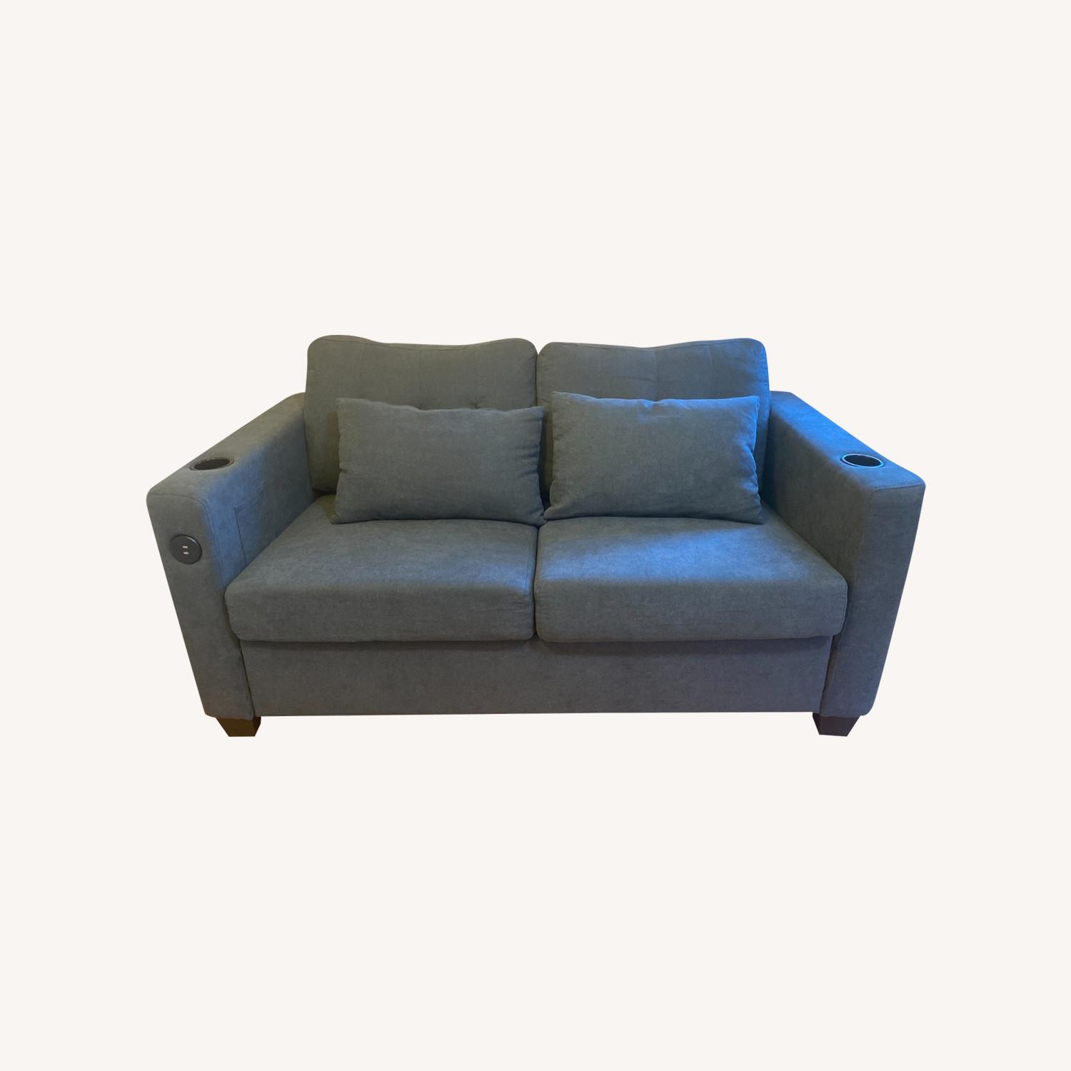 Wayfair Wade Logan 2 Seat Gray Sleeper Sofa - AptDeco