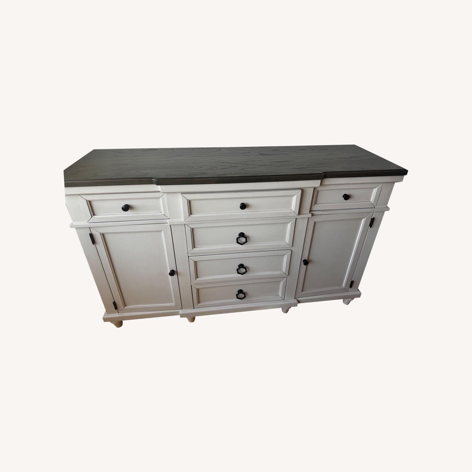 White Wood Sideboard - AptDeco