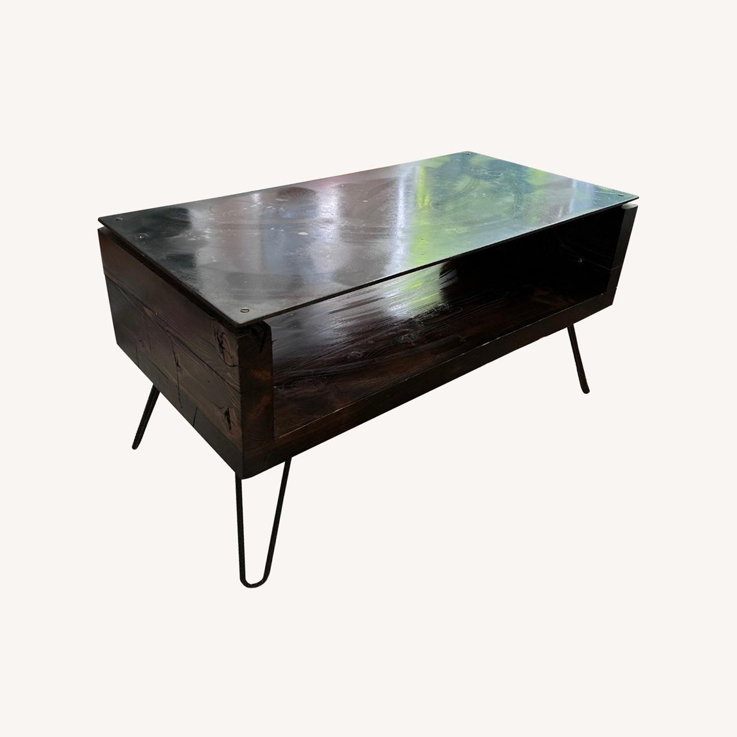 Floating Steel Top Coffee Table - AptDeco