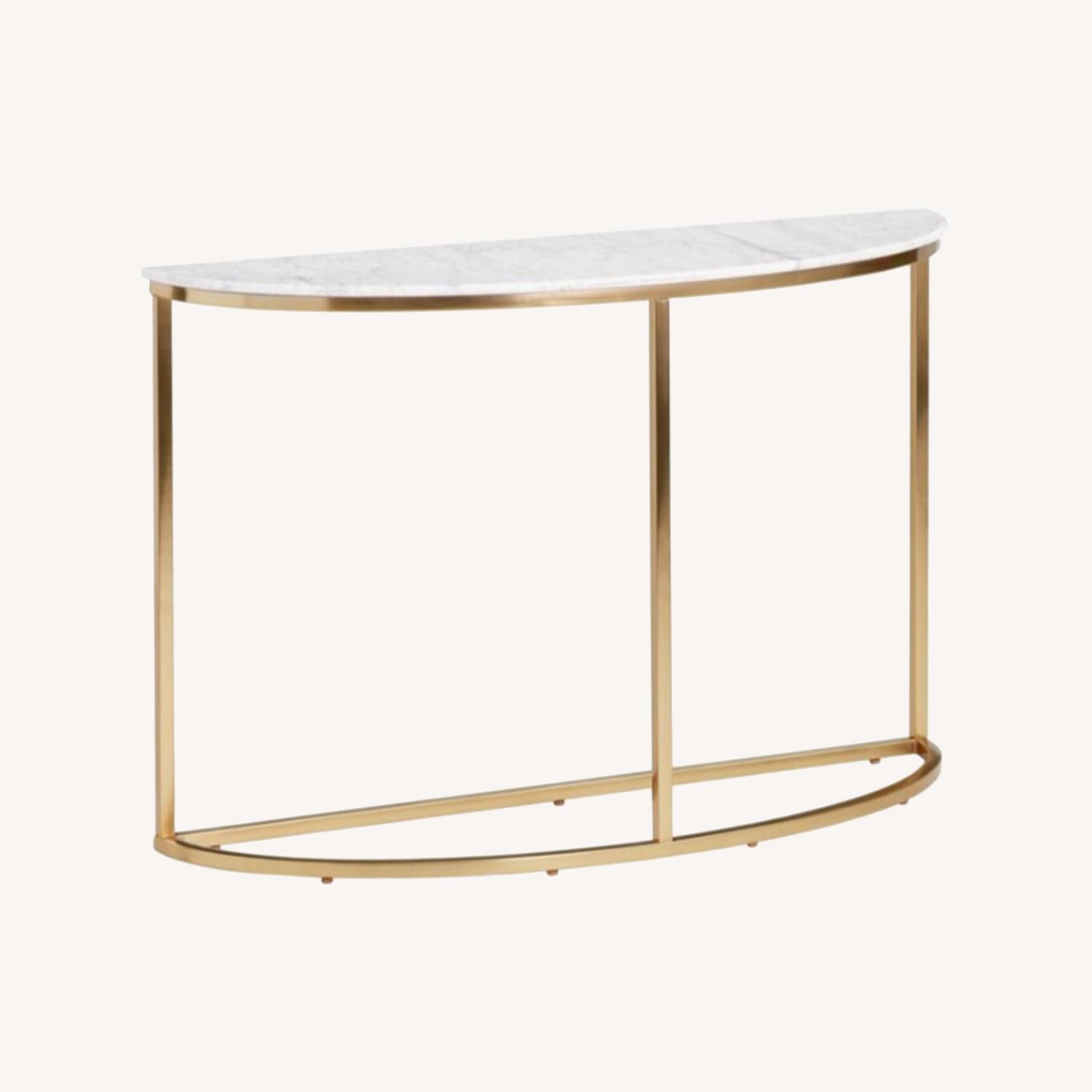 Half Round White Marble Milan Console Table