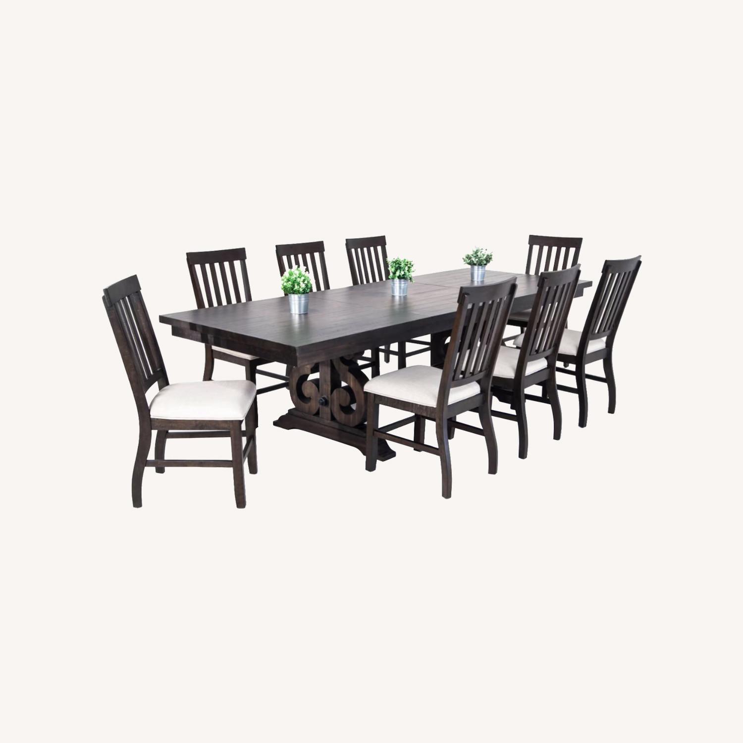 Sanctuary 9 Piece Dining Set with Slat Chairs - AptDeco