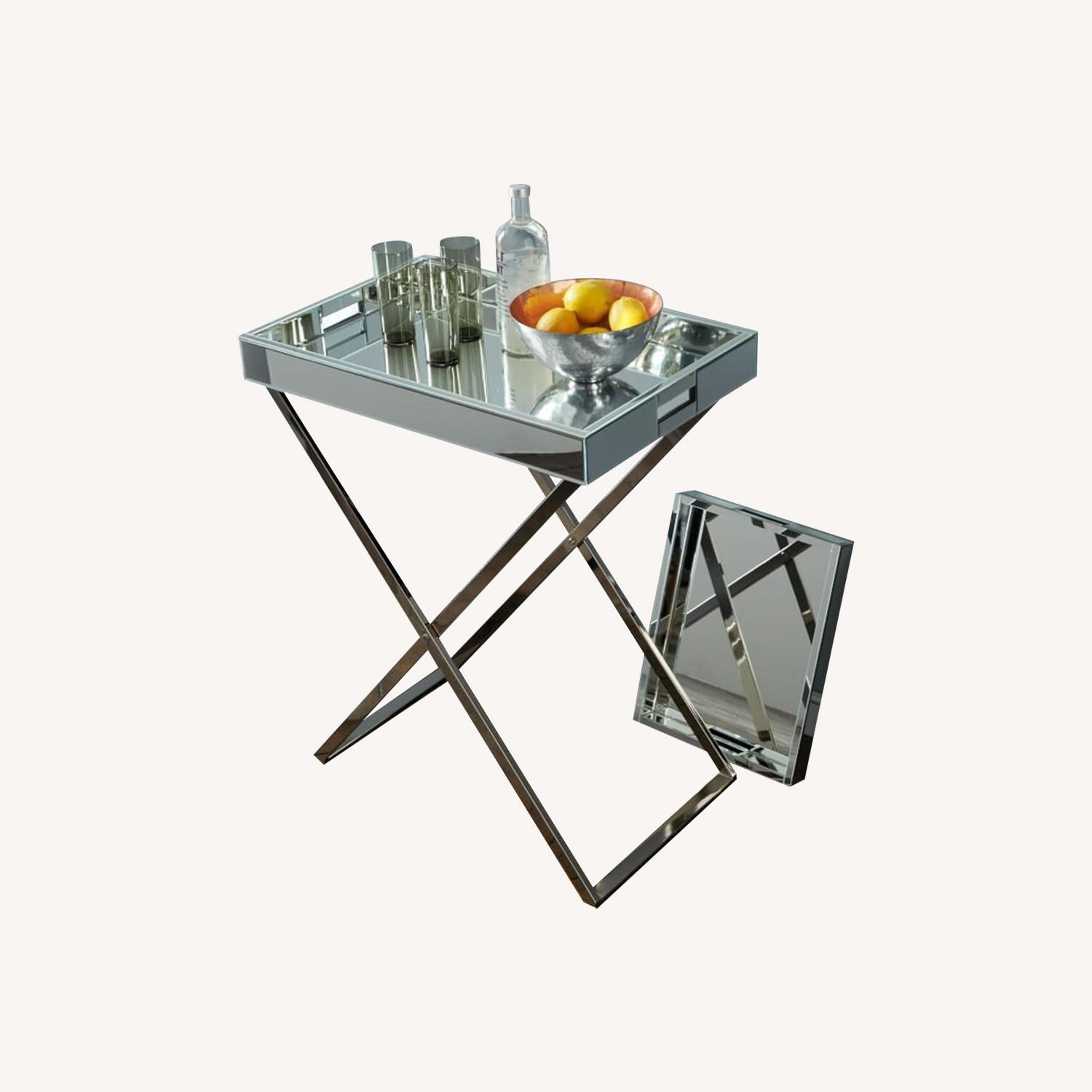 West Elm Mirrored Butler Tray + Tall Stand - AptDeco