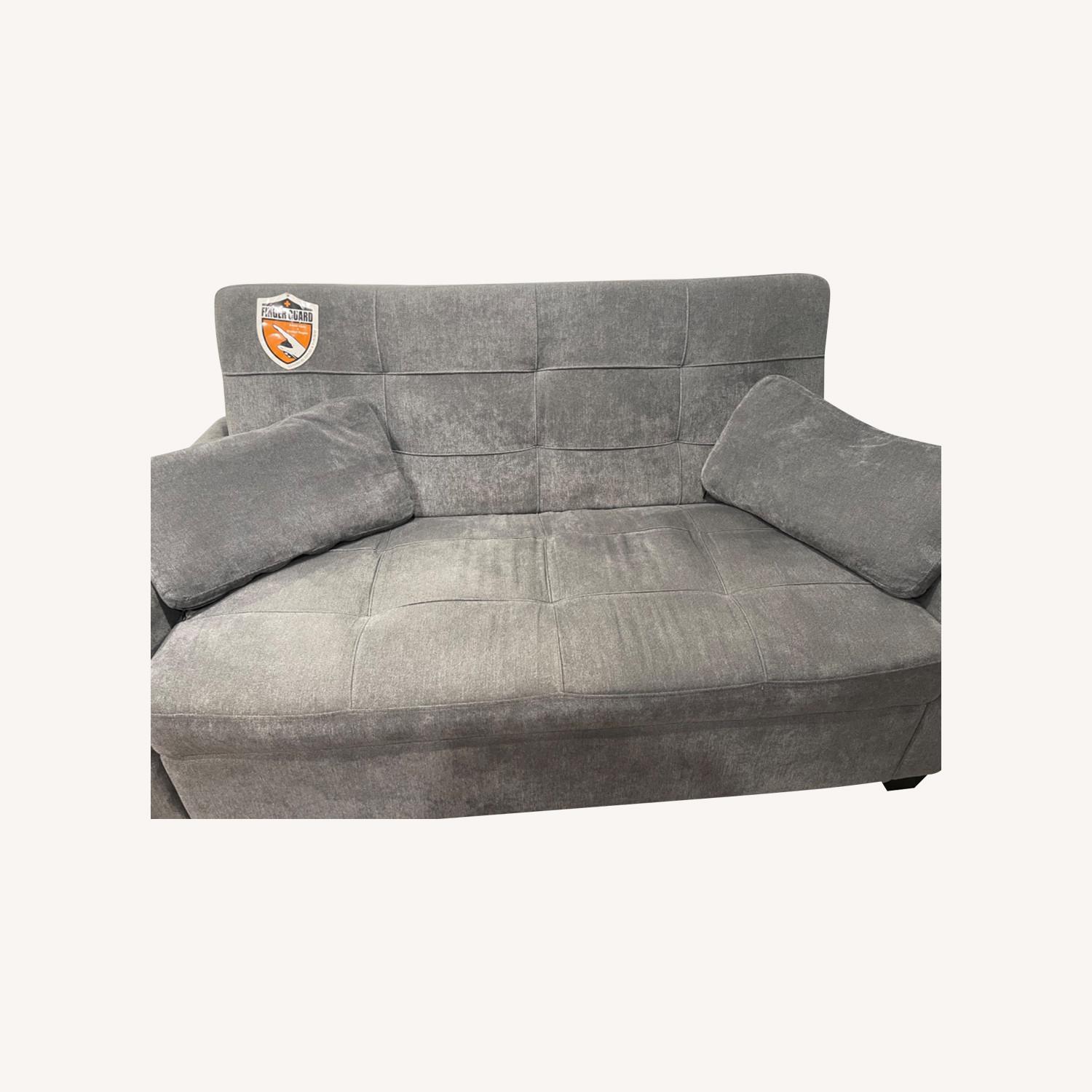 Serta Haiden Convertible Sofa Queen Bed Gray Fabric - AptDeco