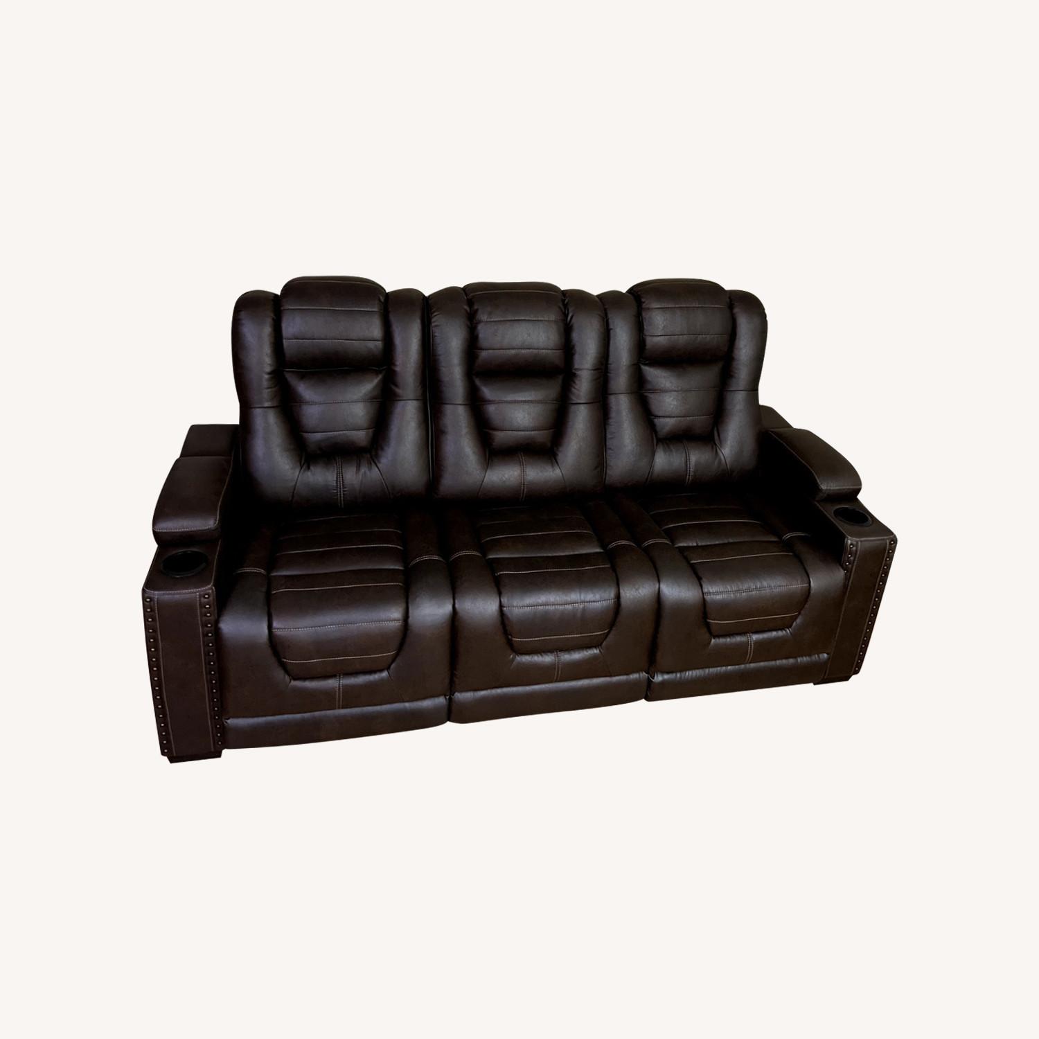 Ashley Owner's Box Dual Power Reclining Sofa - AptDeco