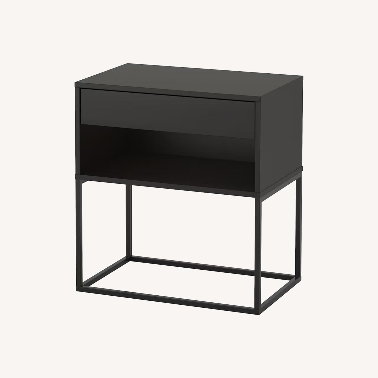 IKEA VIKHAMMER Black Nightstand - AptDeco