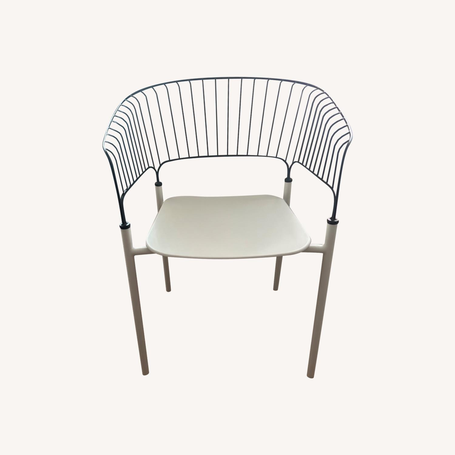 Fermob Black/White Metal Chair - AptDeco