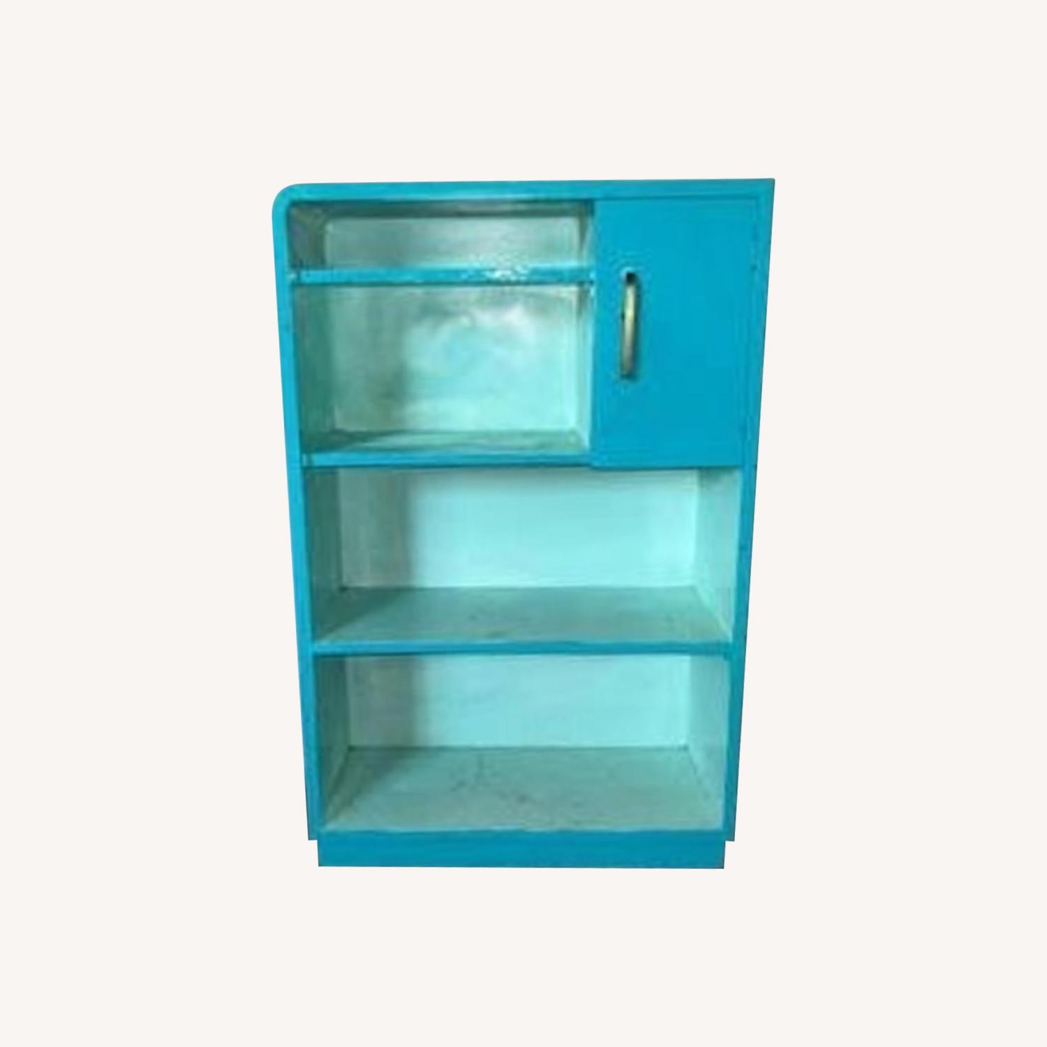 Handmade Small Blue Bookshelf - AptDeco