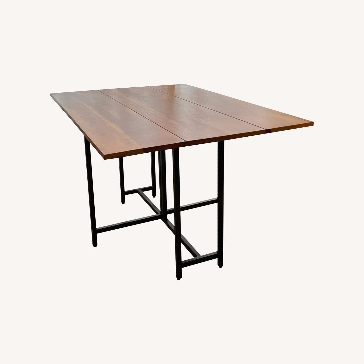 Crate Barrel Drop Leaf Table Solid Wood