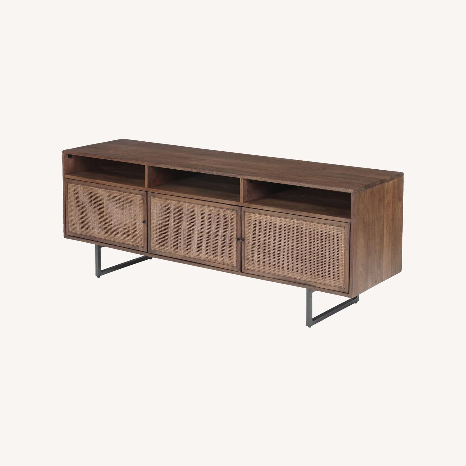 West Elm Dolores Cane Media Console (65") - AptDeco