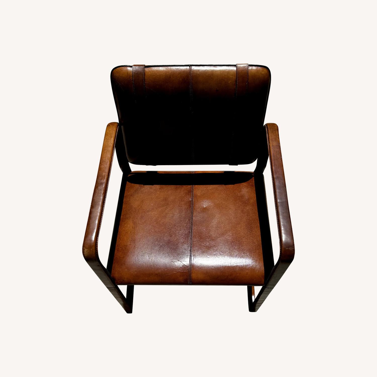 Restoration Hardware Leather Buckle Chairs (2) - AptDeco