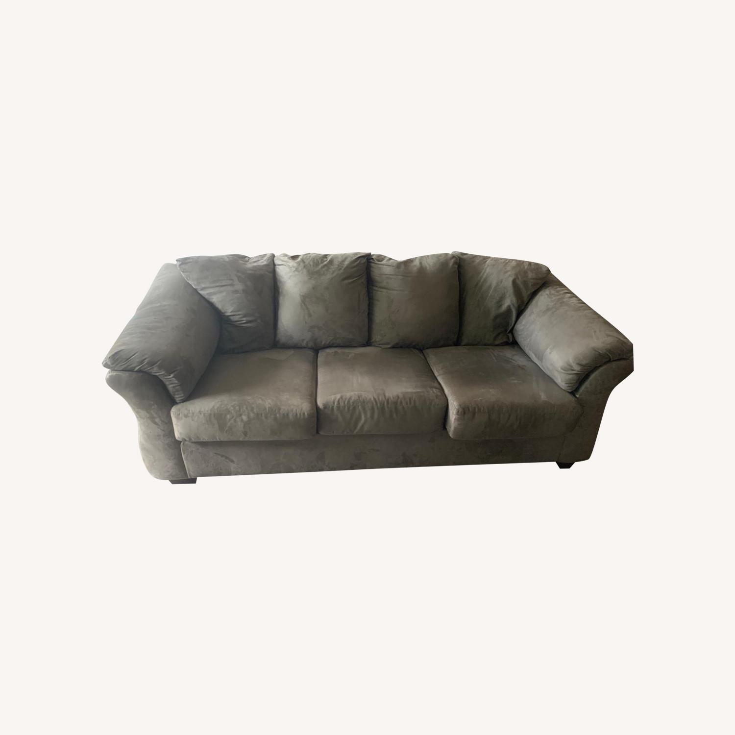 Ashley 3-Seater Felt Fabric Couch - AptDeco