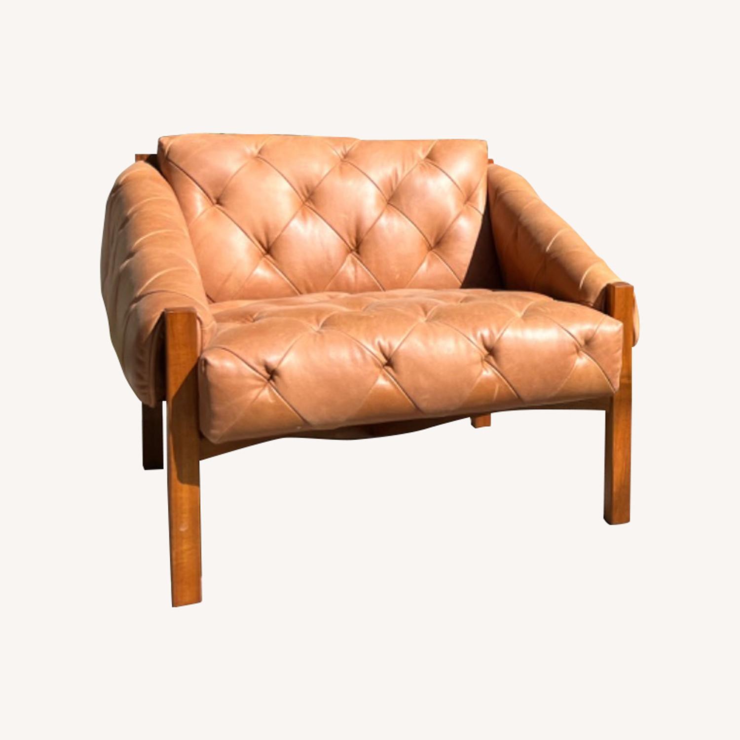 CB2 Abruzzo Leather Chair Set - AptDeco