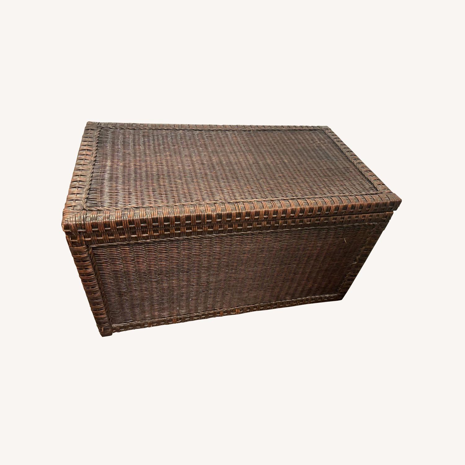 Pier 1 Imports Wicker Storage Trunk - AptDeco
