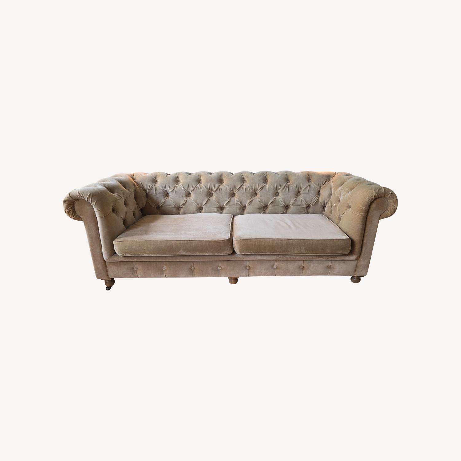 RH Kensington Sofa (Camel Vintage Velvet) - AptDeco