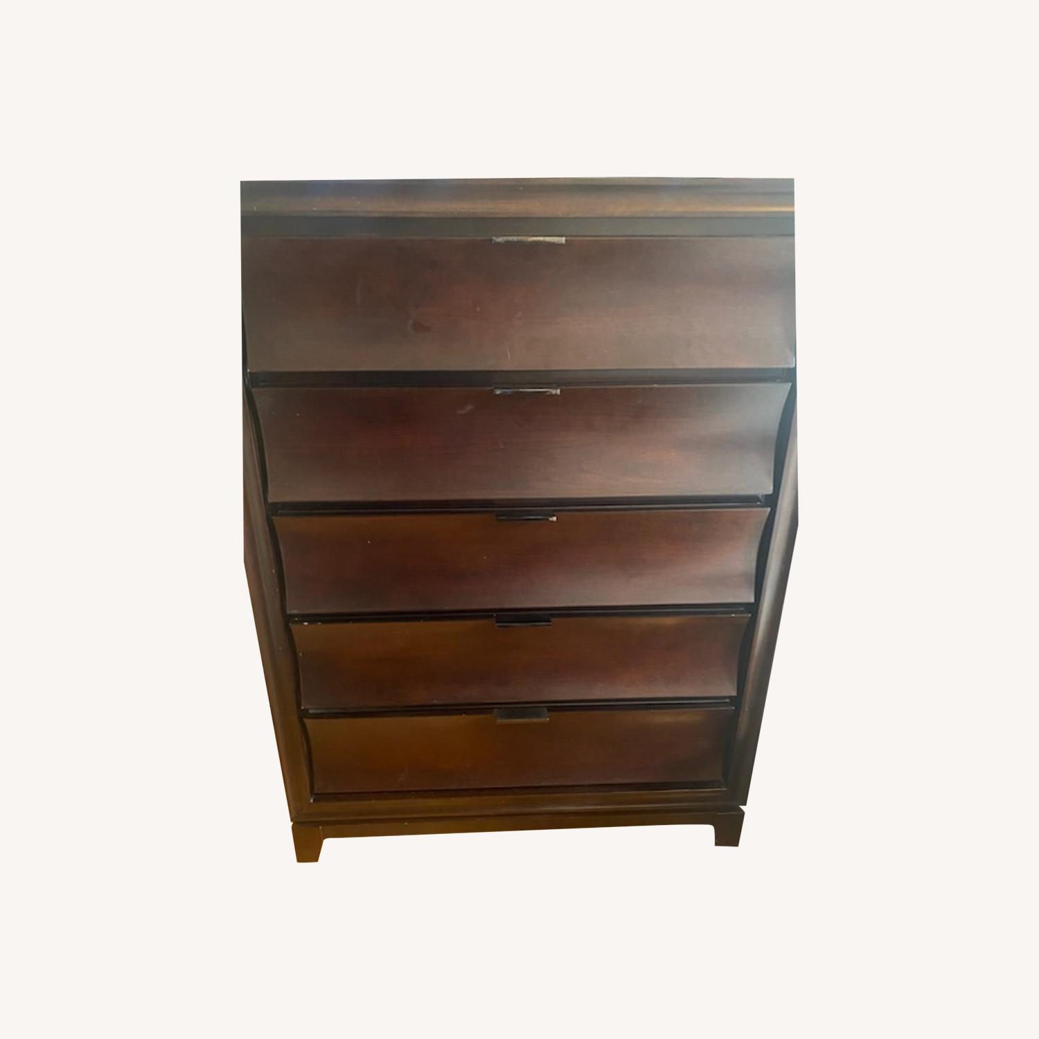 Wood Dresser with Modern Lines, Glide Drawers - AptDeco