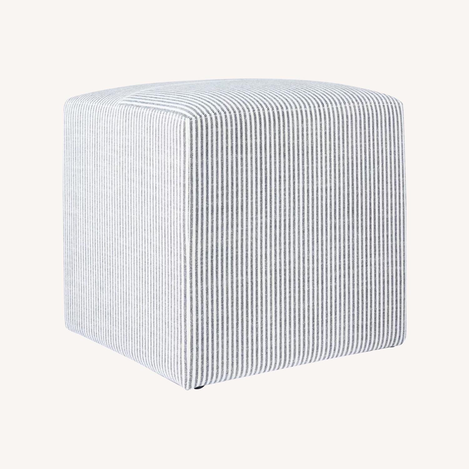 Square Upholstered Cube Ottoman - AptDeco