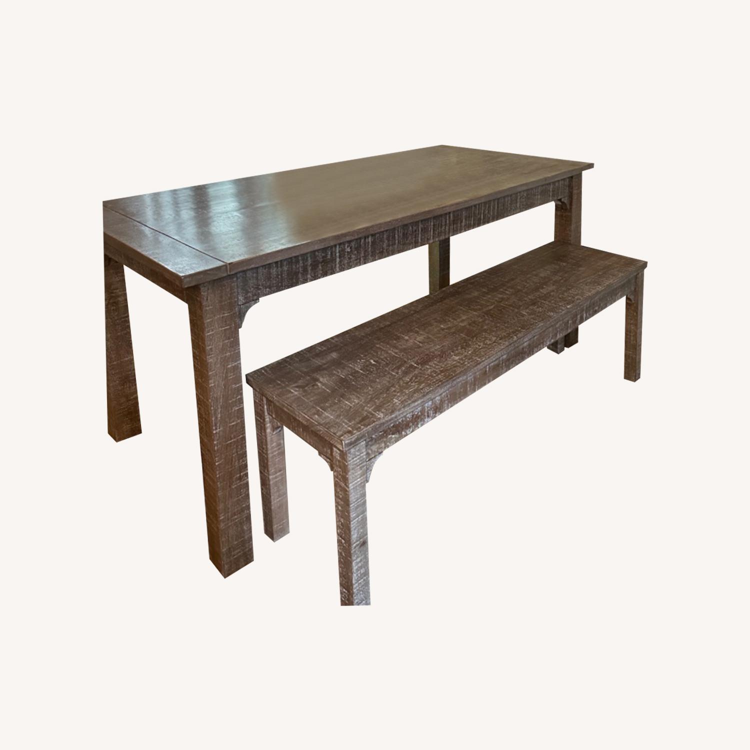 Pottery Barn Farm Table + Bench - AptDeco