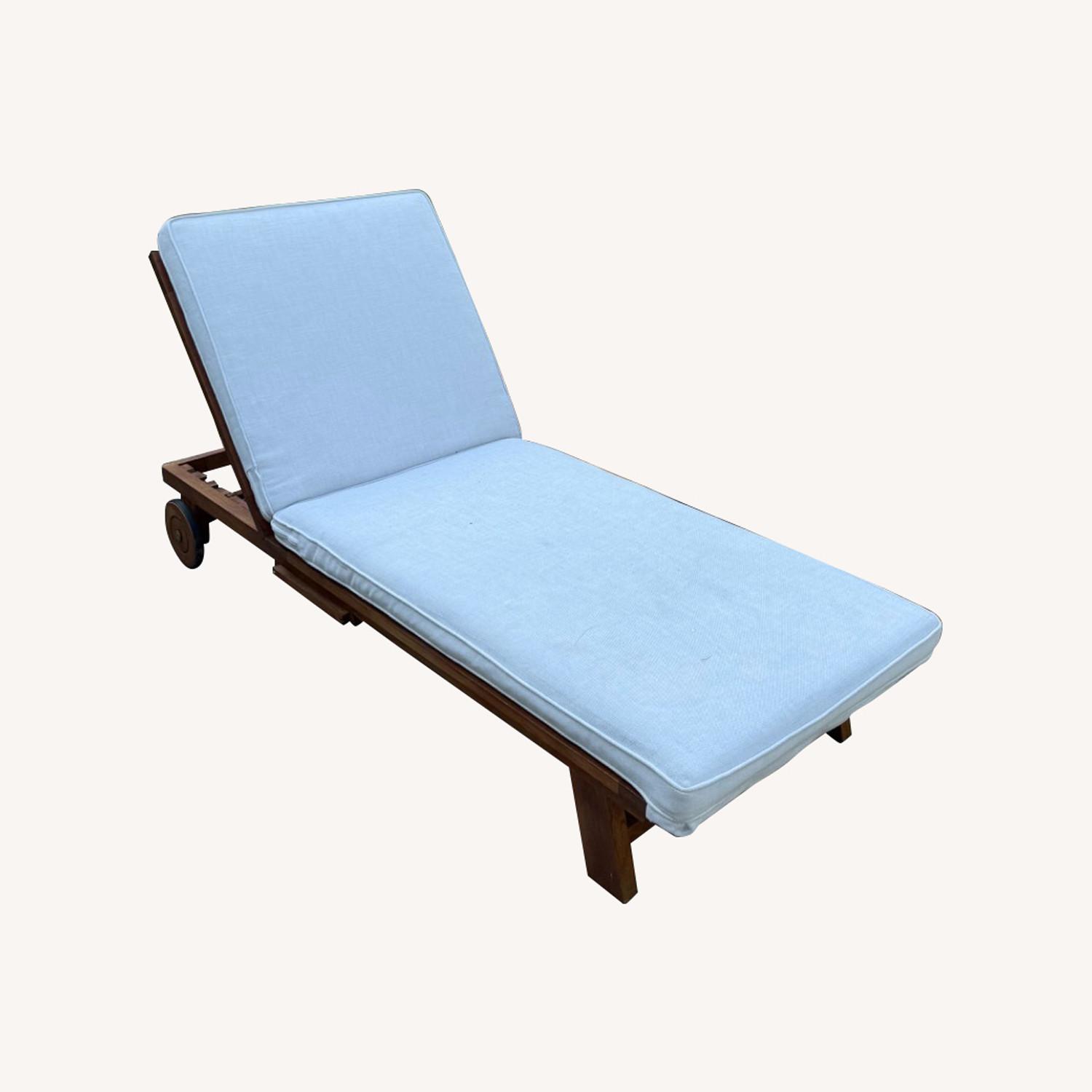 2x Serena & Lily teak Crosby Chaise - AptDeco