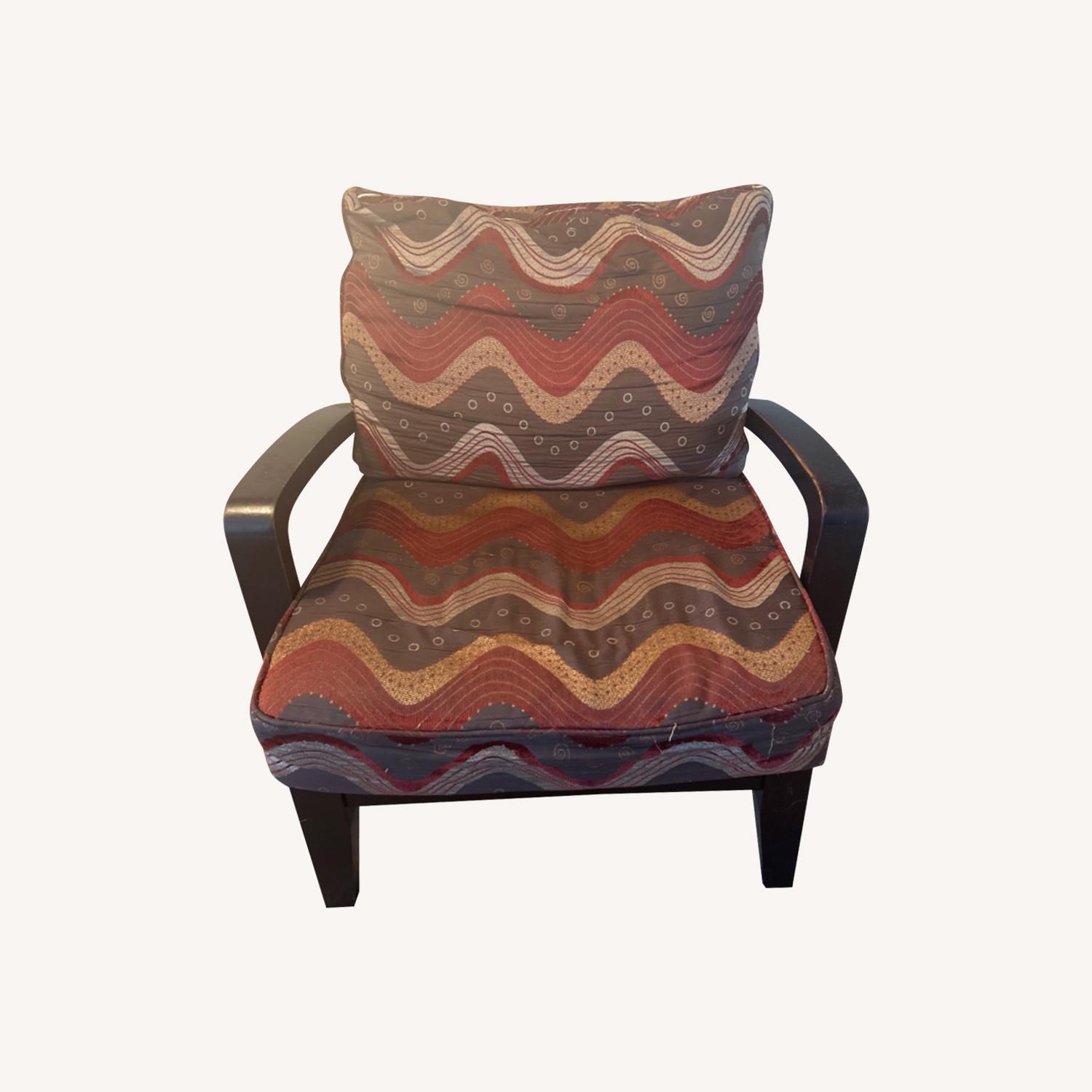 Beautiful Red Pattern Chair - AptDeco