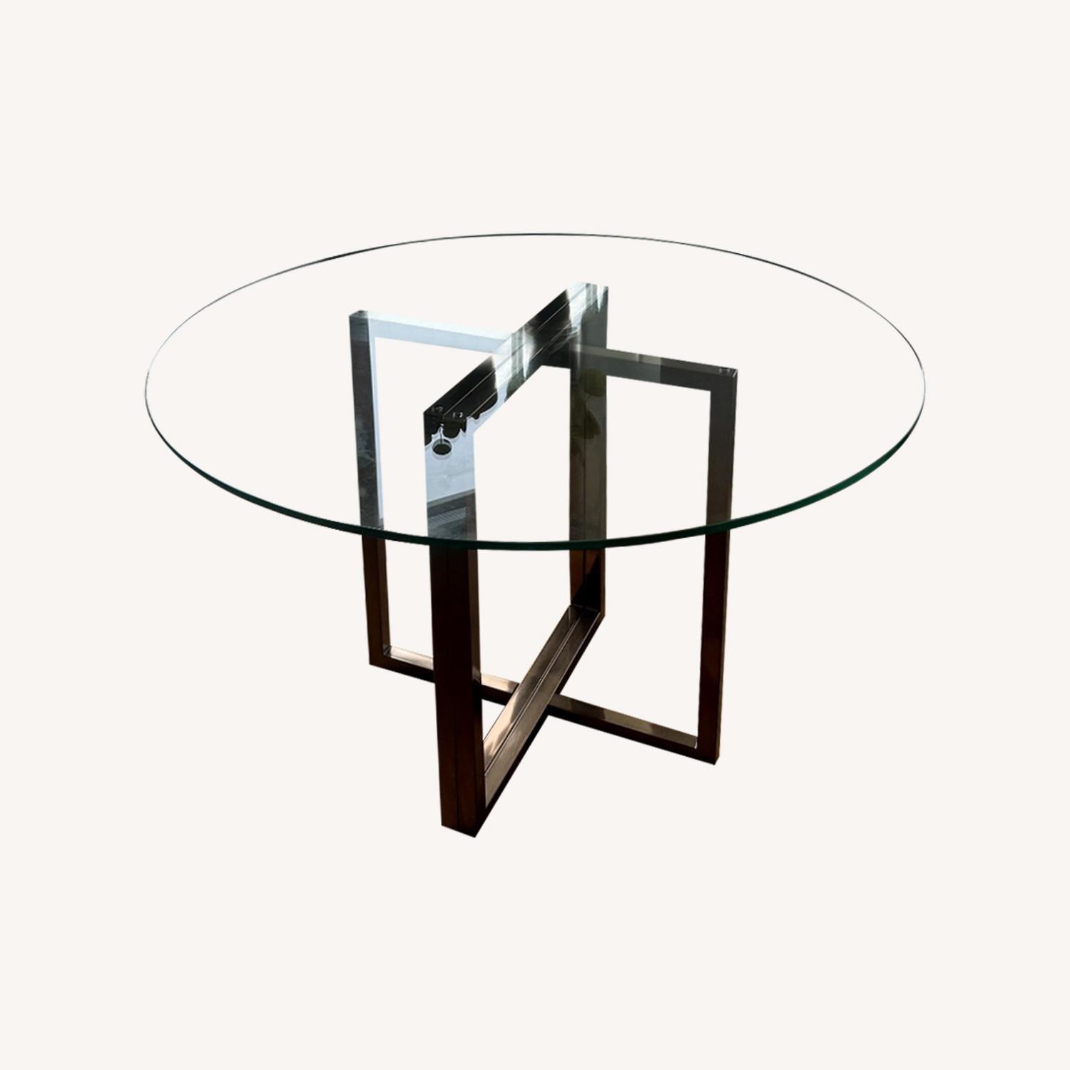 CB2 Glass Top Dining Table - AptDeco
