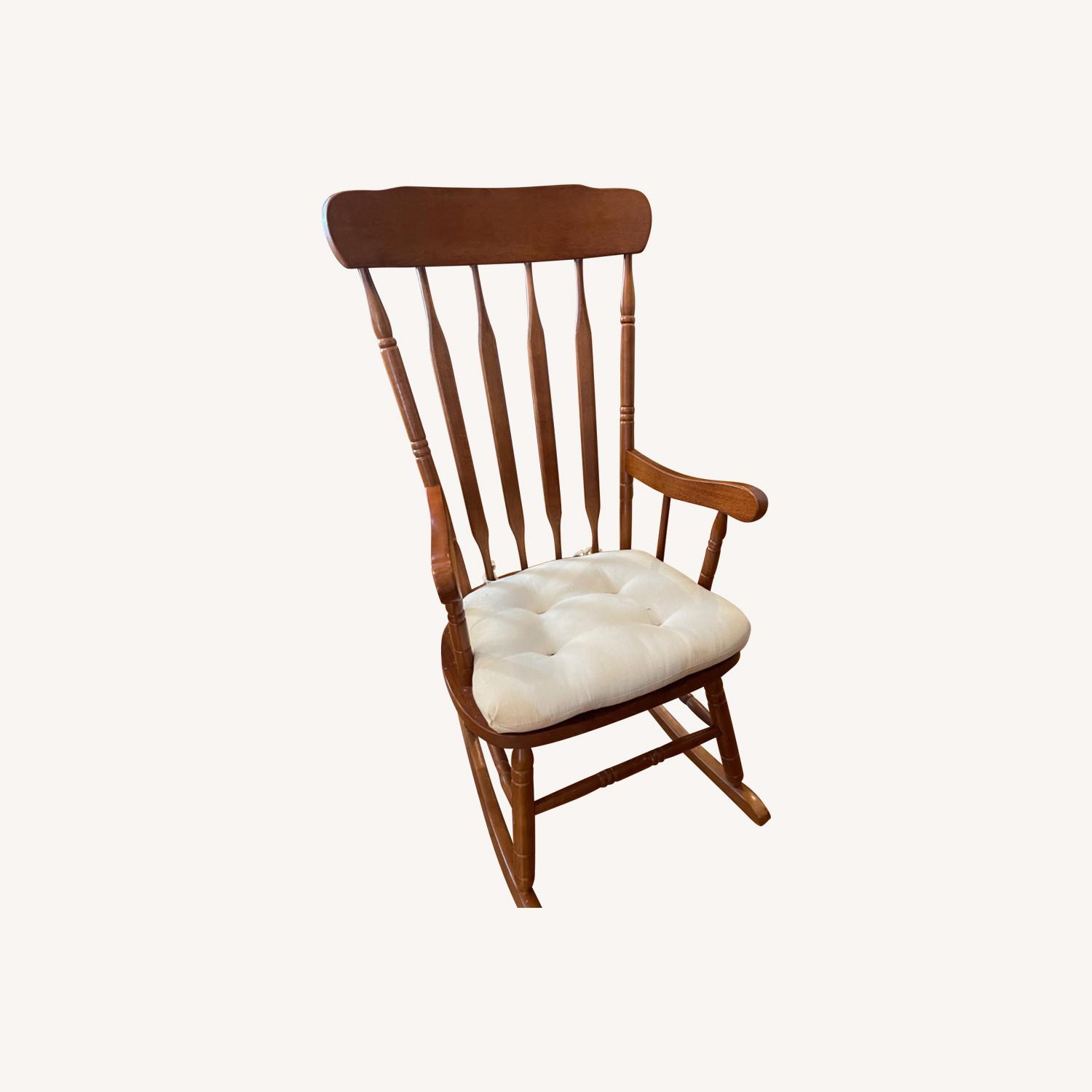 Wood Rocking Chair with Pad - AptDeco