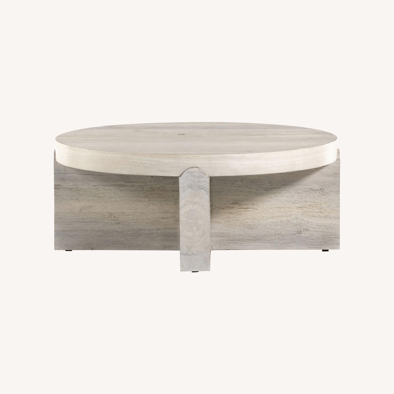 Pottery Barn Rocky Round Coffee Table (40") - AptDeco